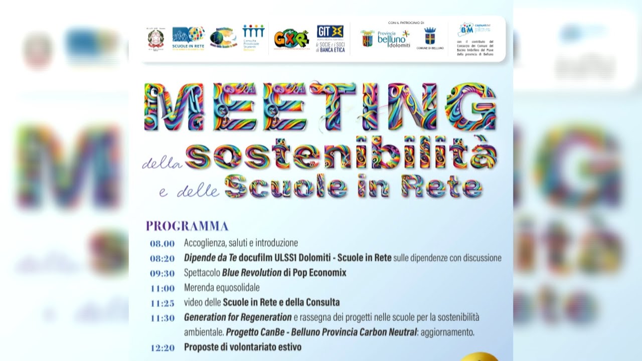 Il Meeting della sostenibilità organizzato da Scuole in Rete – Telebelluno